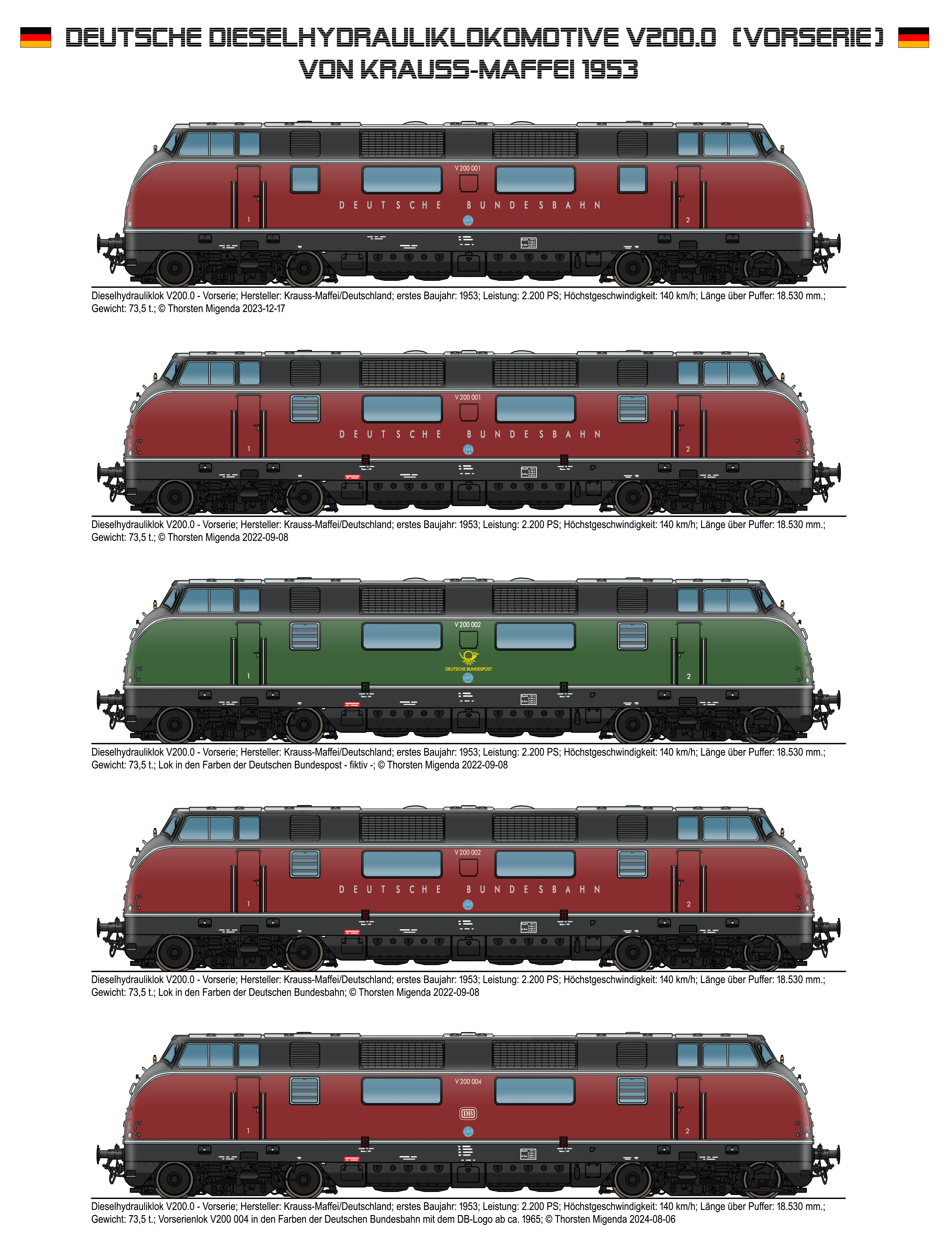 Die deutsche Dieselhydrauliklokomotive V200 (Vorserie) von Krauss ...