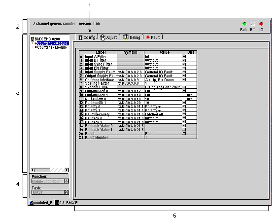 Description of the Counting Module Screens