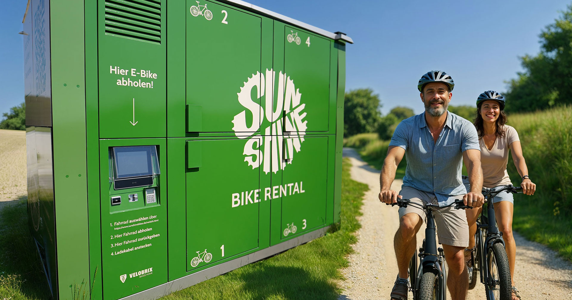 Sunshine Bikes | E-Bike Fahrradverleih mit automatischen Boxen