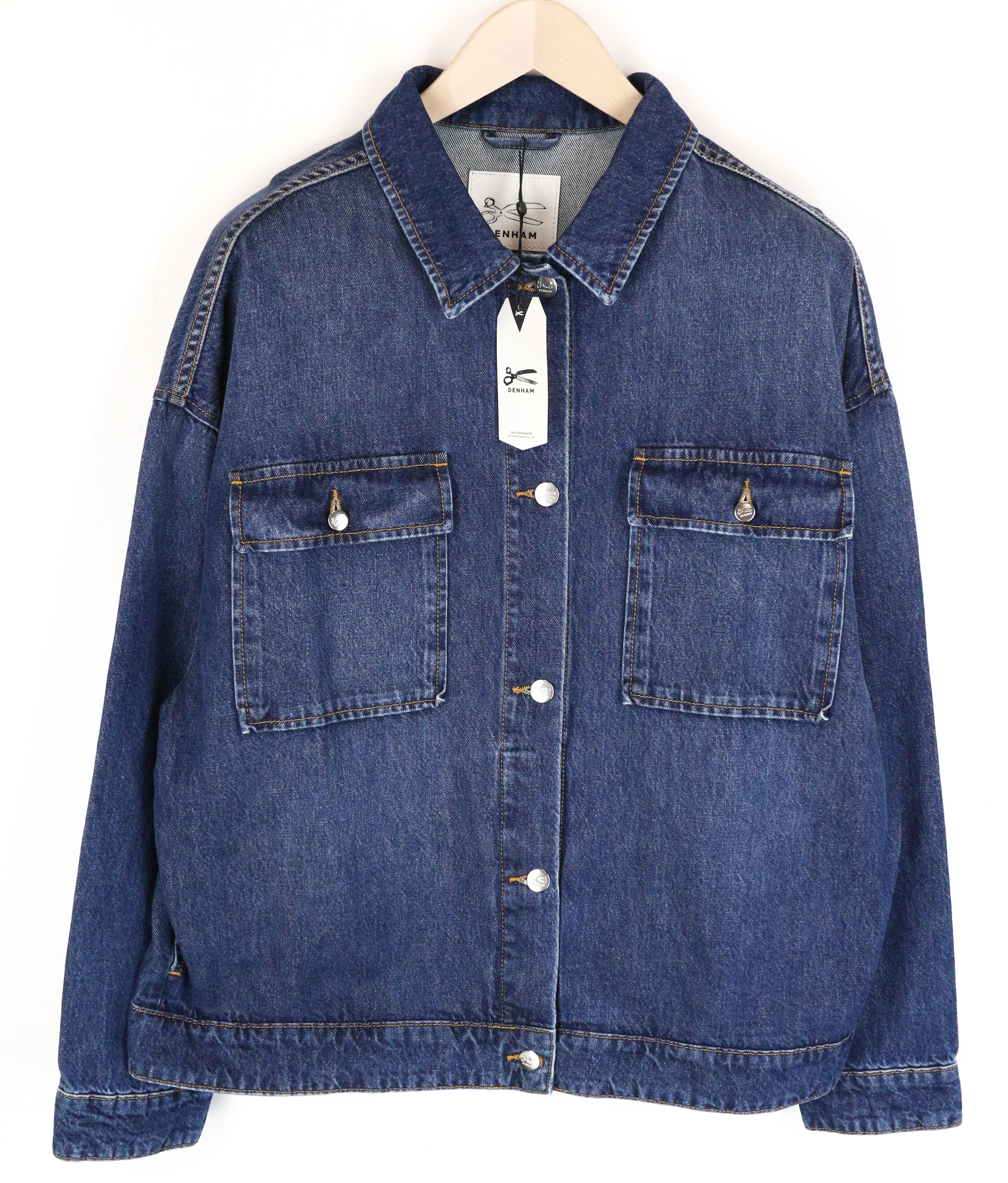 DENHAM Century Trucker Jacket M Blue Long Sleeve Cotton Logo Denim Men ...